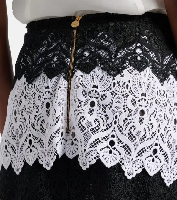 Carolina Herrera Lace Midi Skirt - Black