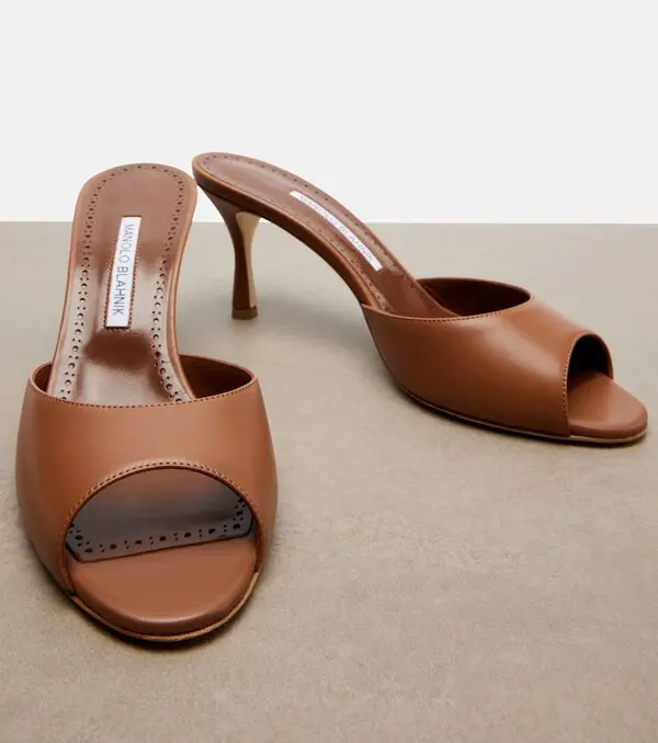 Manolo Blahnik Jada Leather Mules