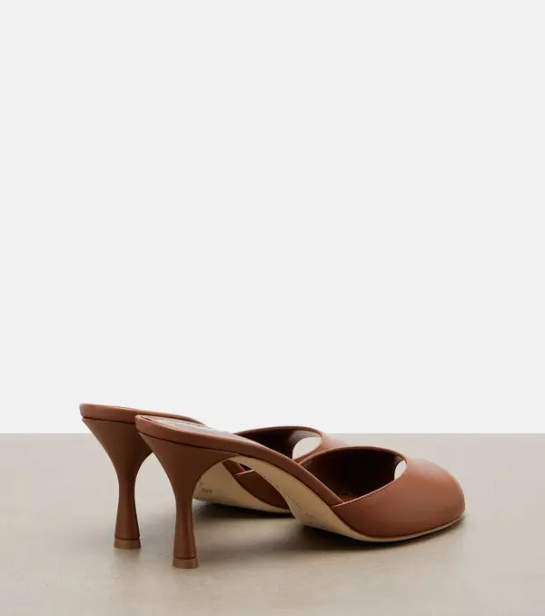 Manolo Blahnik Jada Leather Mules - Brown