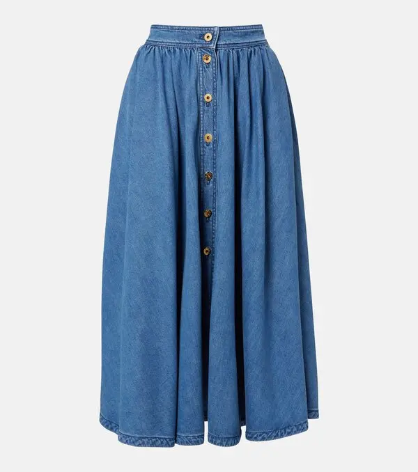 PATOU Denim Midi Skirt