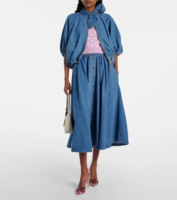 PATOU Denim Midi Skirt
