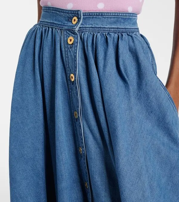 PATOU Denim Midi Skirt