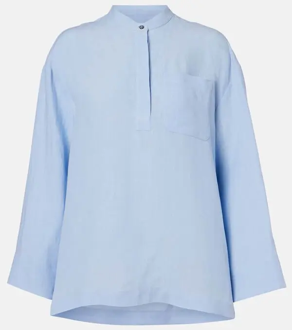 Max Mara Cantico Linen Blouse - Blue