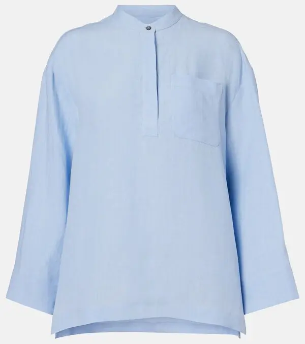 Max Mara Cantico Linen Blouse - Blue