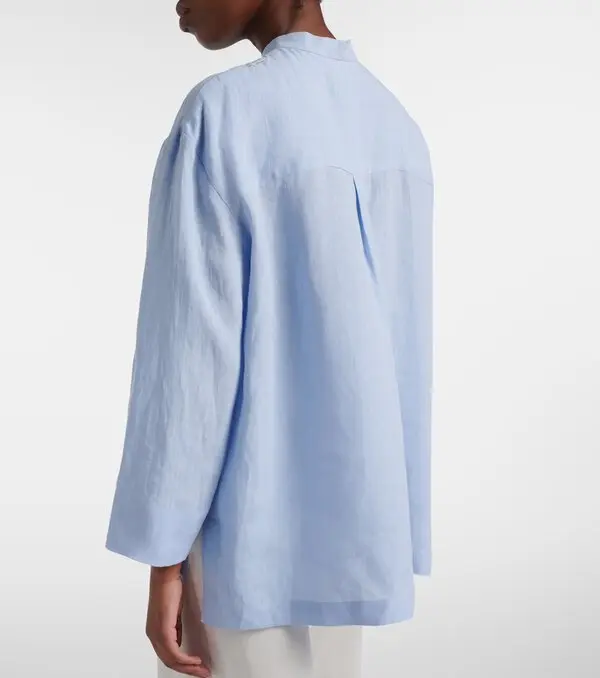 Max Mara Cantico Linen Blouse - Blue