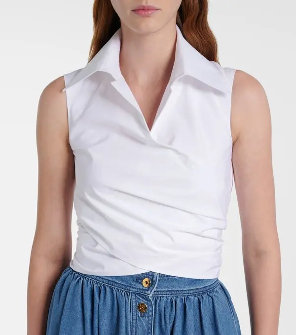 PATOU Cutout Cotton Top - White