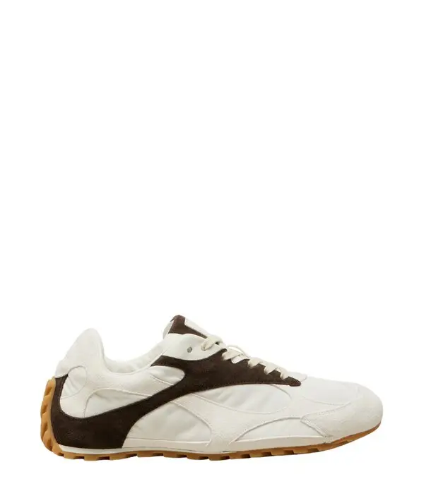 Bottega Veneta Orbit Flash Suede-trimmed Sneakers - White