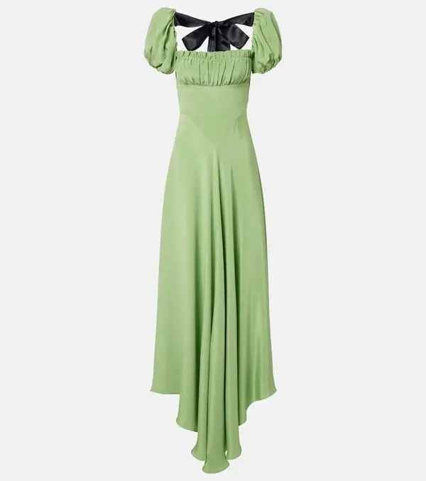 RODARTE Puff-sleeve Silk Crepe Maxi Dress