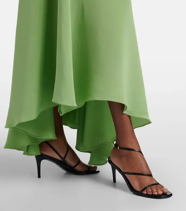 RODARTE Puff-sleeve Silk Crepe Maxi Dress