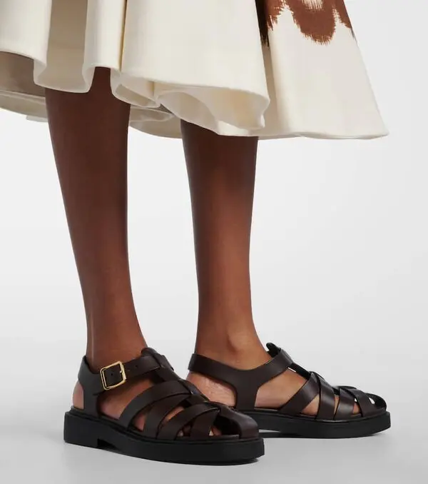 Prada Leather Fisherman Sandals