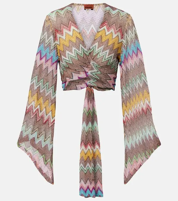 Missoni Zigzag Lamé Crop Top - Multicoloured