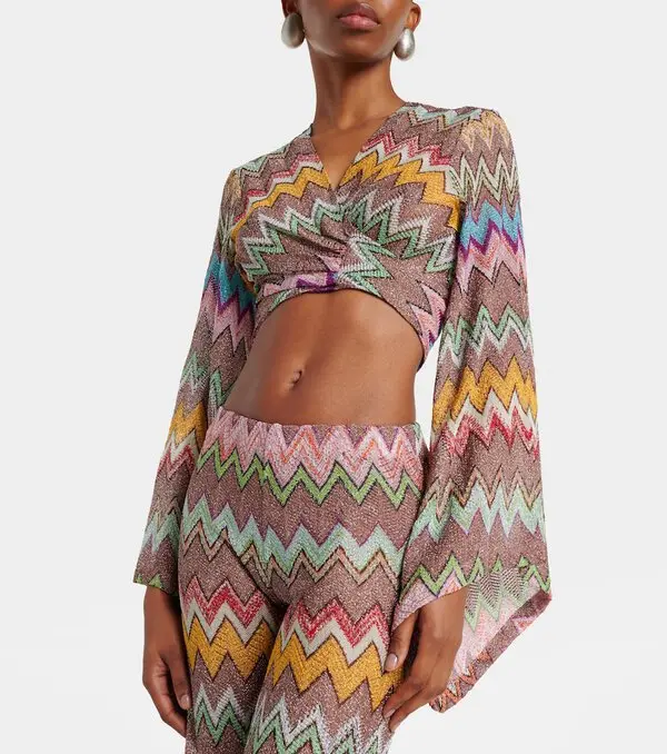 Missoni Zigzag Lamé Crop Top - Multicoloured