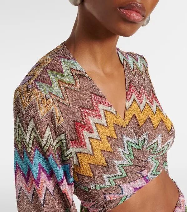 Missoni Zigzag Lamé Crop Top - Multicoloured