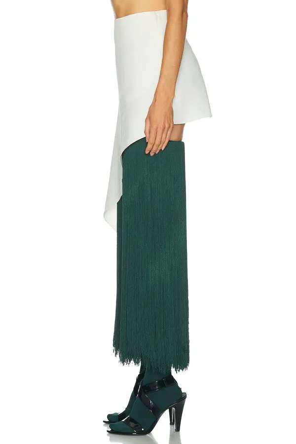Alaïa Asymmetrical Hem Skirt In Ivory - Ivoire