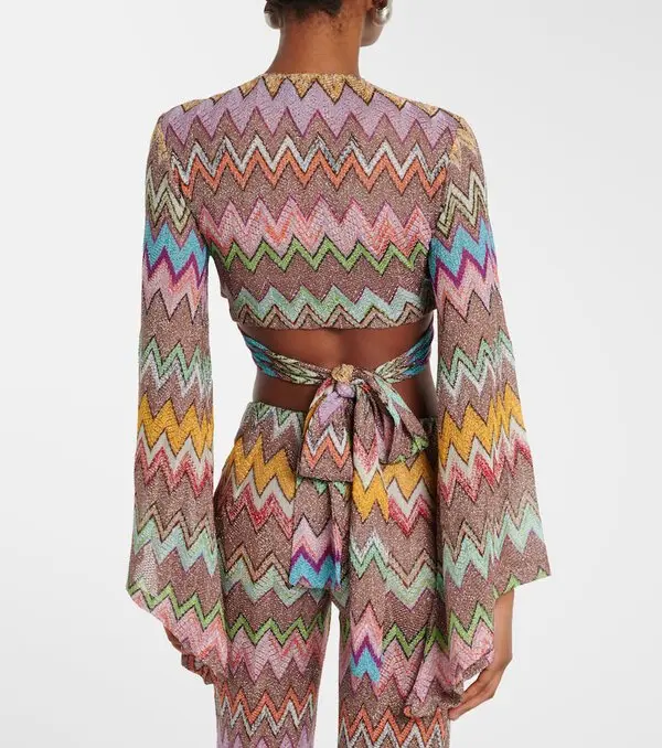 Missoni Zigzag Lame Crop Top - Multicoloured