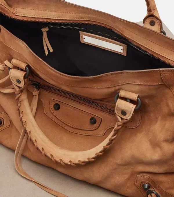Balenciaga Le City Medium Suede Bag - Brown