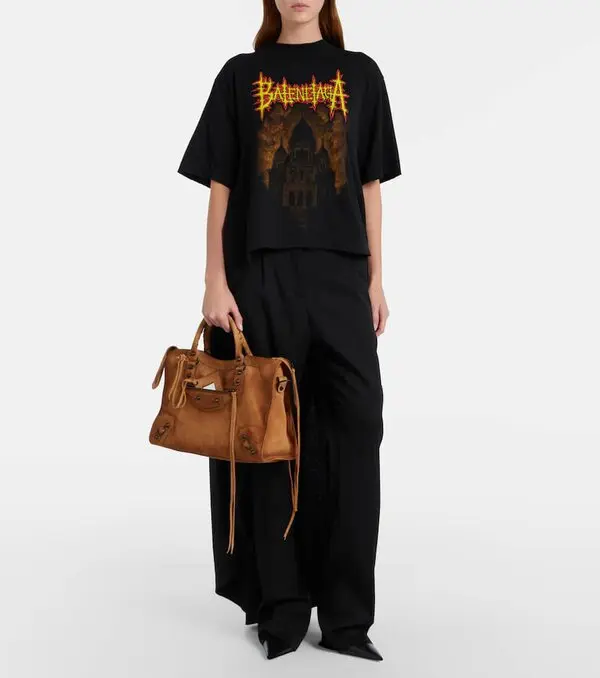 Balenciaga Le City Medium Suede Bag - Brown