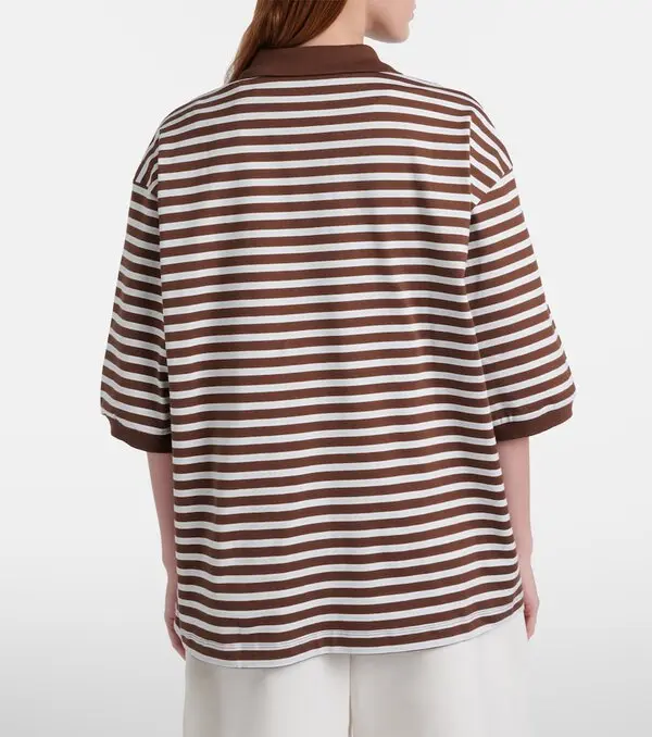 RÓHE Striped Oversized Cotton Polo Shirt