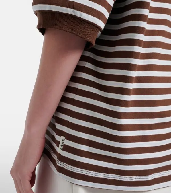 RÓHE Striped Oversized Cotton Polo Shirt