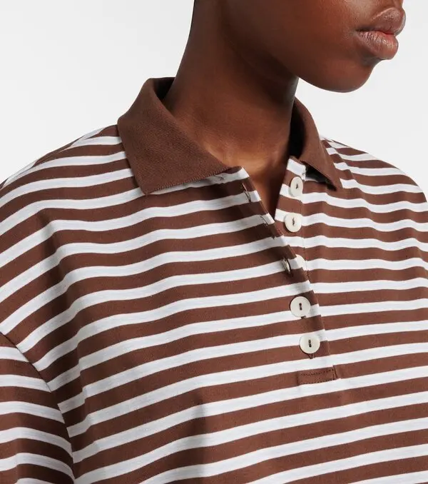 RÓHE Striped Oversized Cotton Polo Shirt