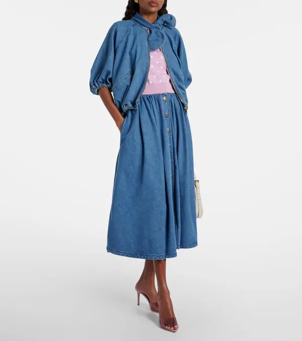 PATOU Tie-neck Denim Jacket