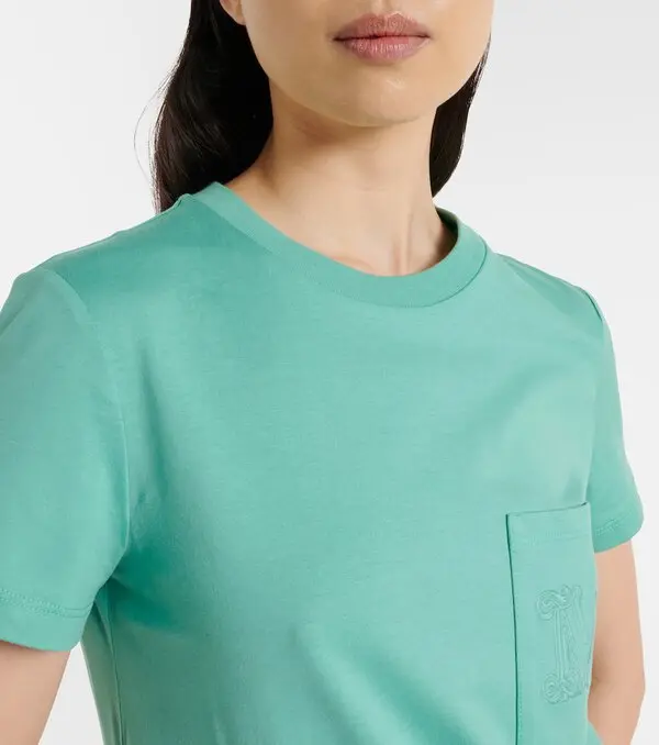 Max Mara Papaia Embroidered Cotton Jersey T-shirt - Green