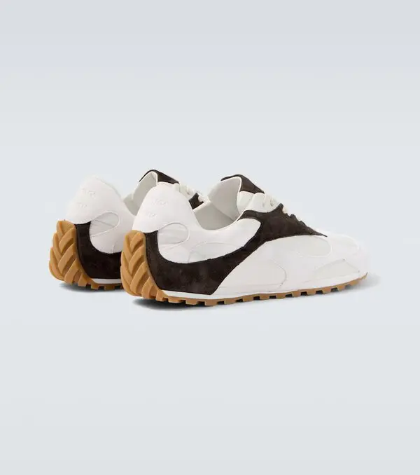 Bottega Veneta Orbit Flash Suede-trimmed Sneakers - White