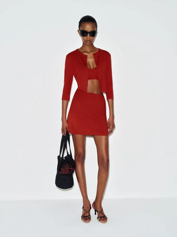 REFORMATION Ava Knit Three Piece Set - Red