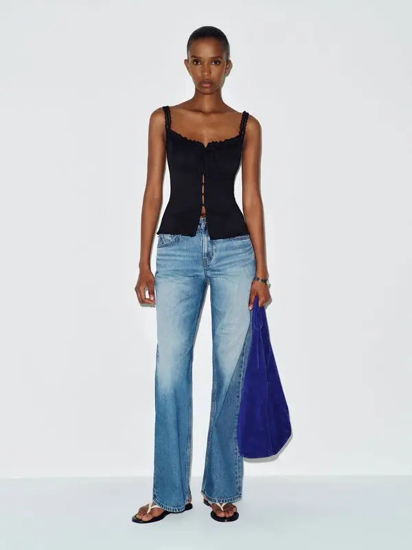 REFORMATION Eveline Sleeveless Top - Black
