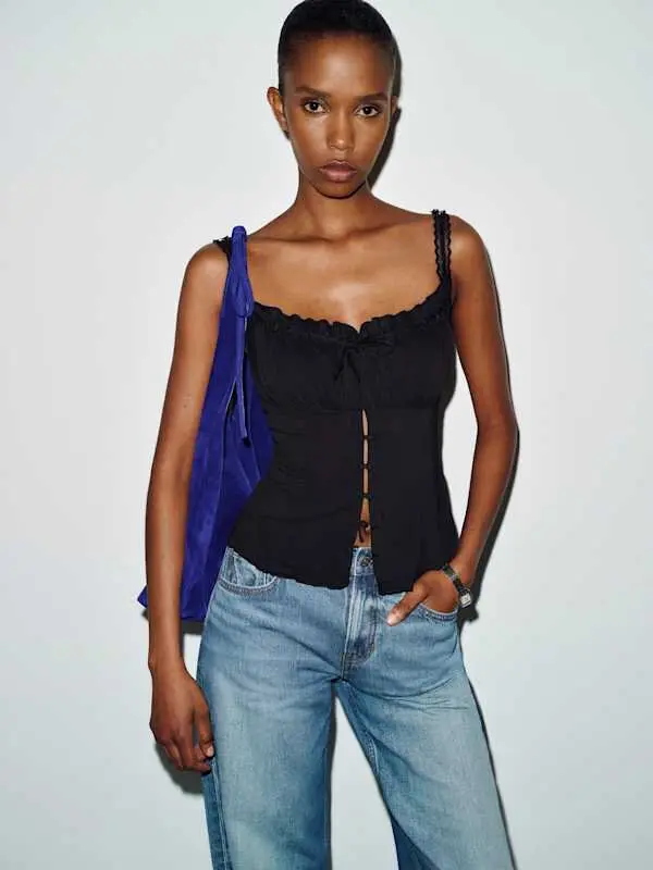 REFORMATION Eveline Sleeveless Top - Black
