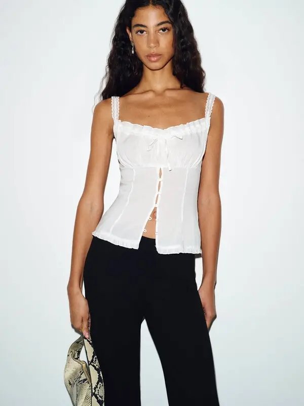 REFORMATION Eveline Sleeveless Top - Ivory