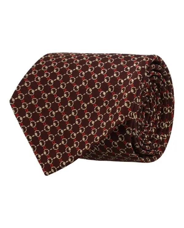 Gucci Horsebit Silk Jacquard Tie - Amaranth