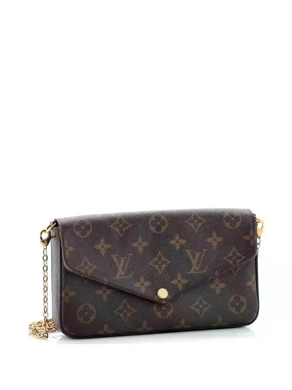 LOUIS VUITTON Felicie Pochette Monogram Canvas Crossbody Bag - Brown