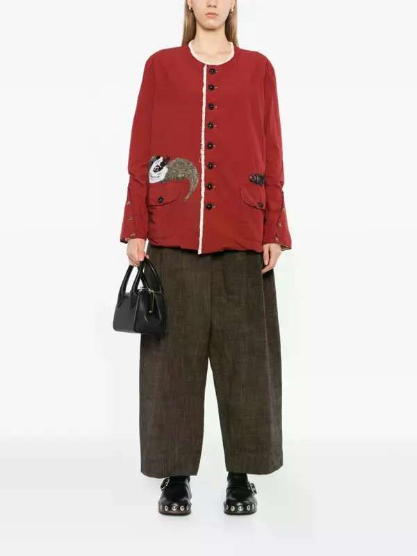 GG IN RED Appliqué Buttoned Jacket
