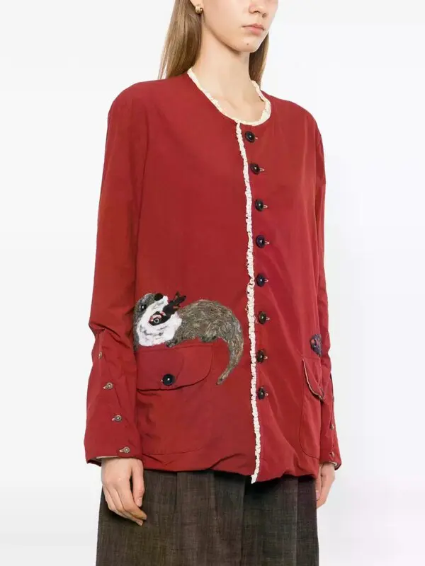 GG IN RED Appliqué Buttoned Jacket