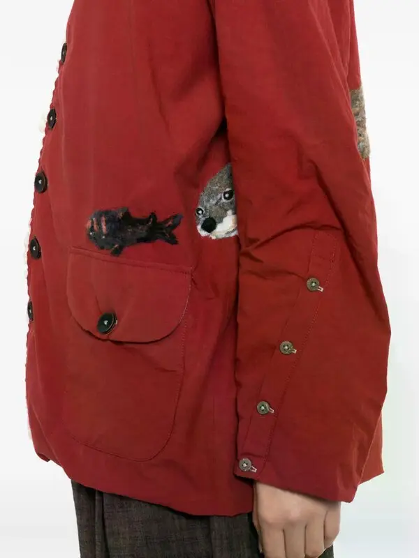GG IN RED Appliqué Buttoned Jacket