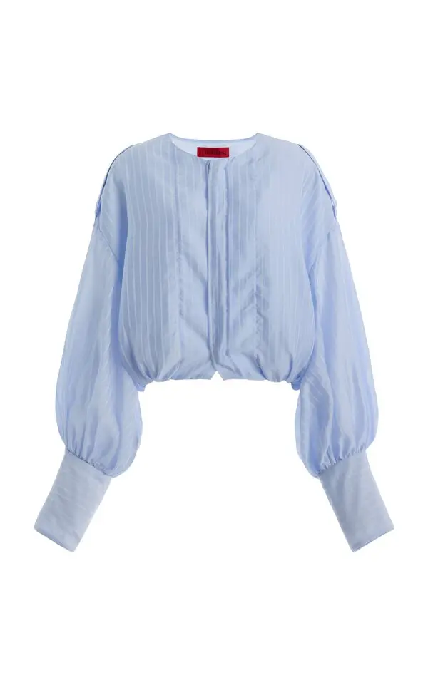THE LATEST Diana Striped Poplin Shirt - Blue