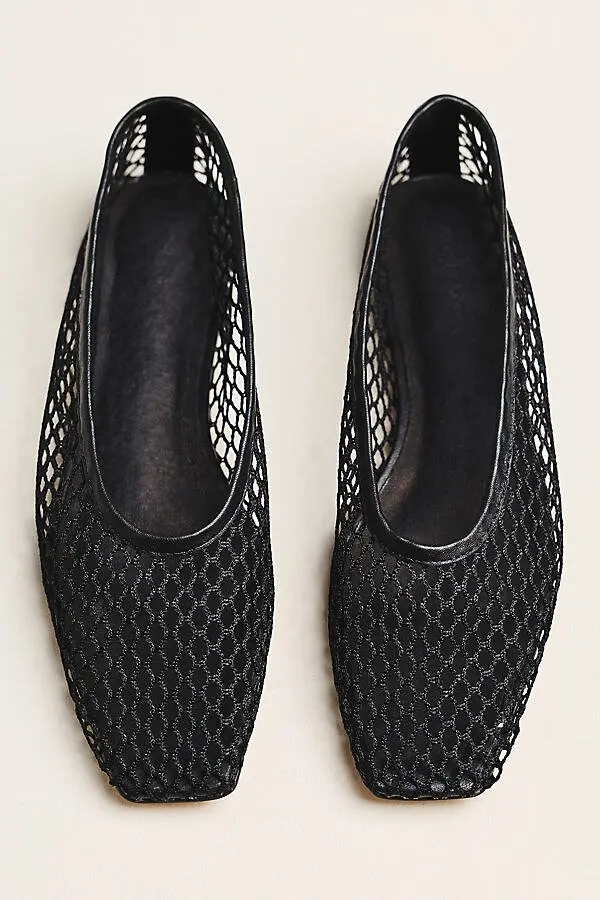 TONY BIANCO Buzz Mesh Ballerina Flats - Black
