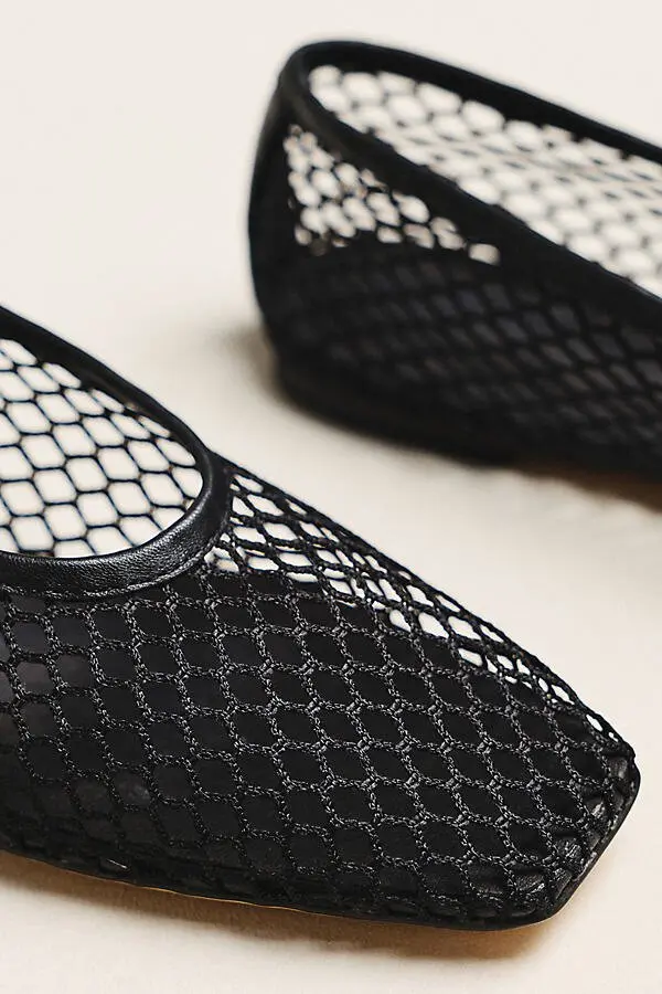 TONY BIANCO Buzz Mesh Ballerina Flats - Black