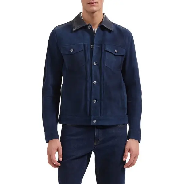 Bugatchi Leather Trucker Jacket