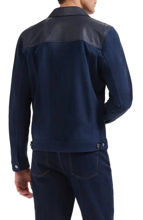 Bugatchi Leather Trucker Jacket