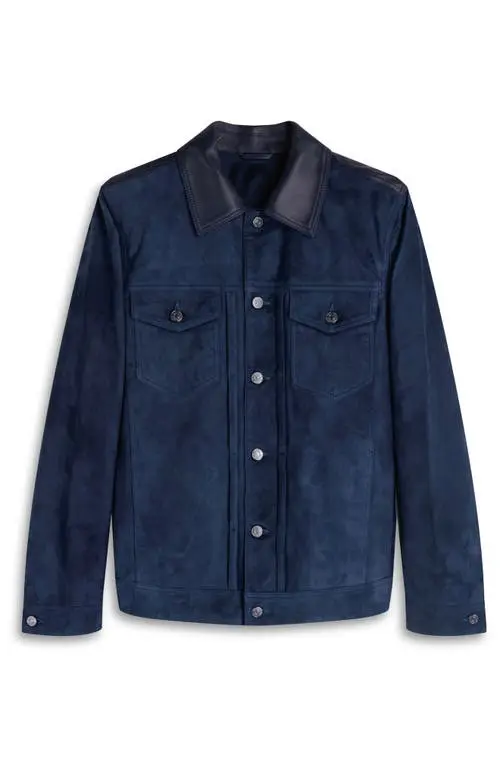 Bugatchi Leather Trucker Jacket