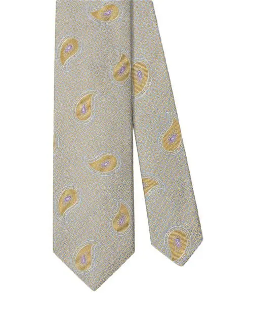 Robert Talbott Paisley Jacquard Necktie - Gold
