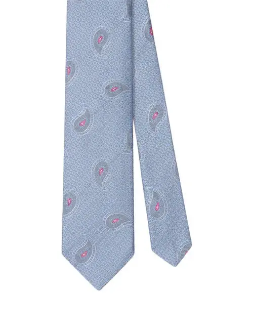 Robert Talbott Paisley Jacquard Necktie - Light Blue