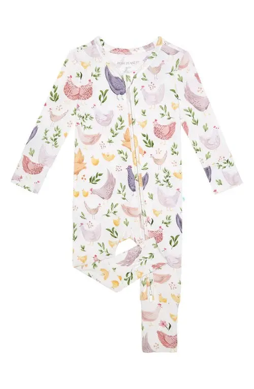 POSH PEANUT Printed Convertible One-piece Pajamas - Beige