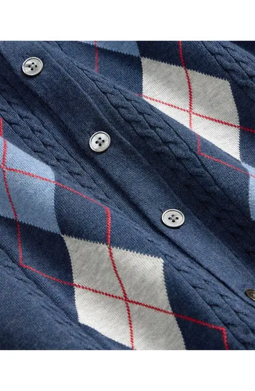 Brooks Brothers Collared Argyle Cotton Cardigan