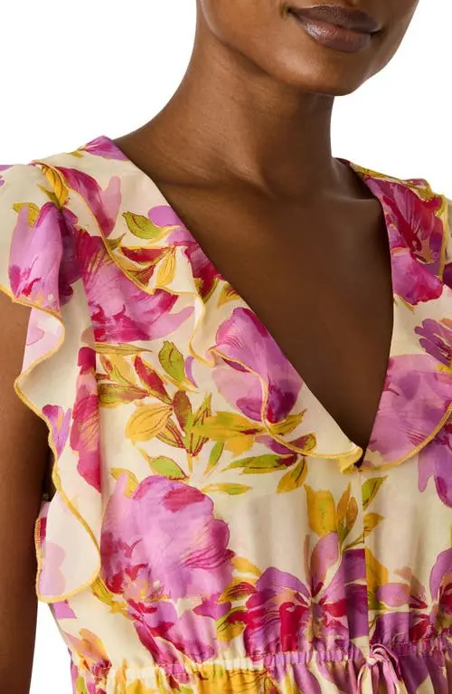 Steve Madden Floral Print Ruffle Maxi Dress