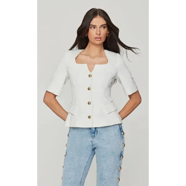 Generation Love Tilly Crepe Jacket - White