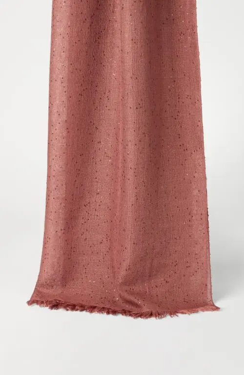 Brunello Cucinelli Cashmere And Silk Diamond Yarn Scarf - Orange