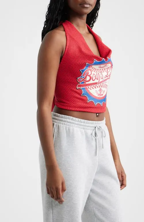 BOYS LIE Graphic Halter Crop Top